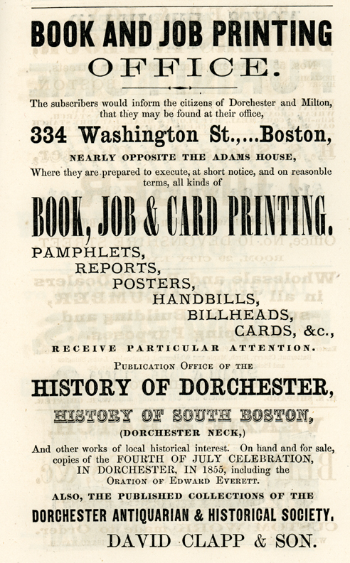 David Clapp, printer - Dorchester Atheneum
