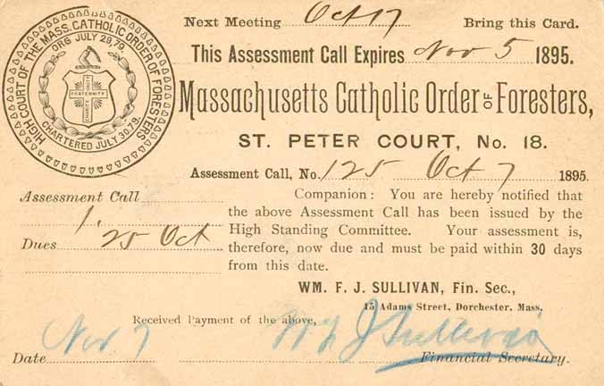 Massachusetts Catholic Order of Foresters - Dorchester Atheneum